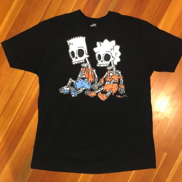 Boxlunch | Shirts | The Simpsons Skeleton Bart And Lisa Graphic Tshirt ...